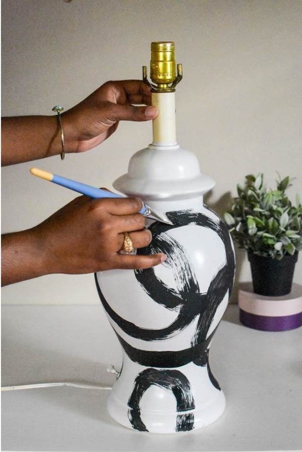 Easy DIY Brushstroke Lamp Tutorial - Dash of Jazz