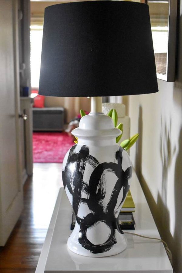 Easy DIY Brushstroke Lamp Tutorial - Dash of Jazz