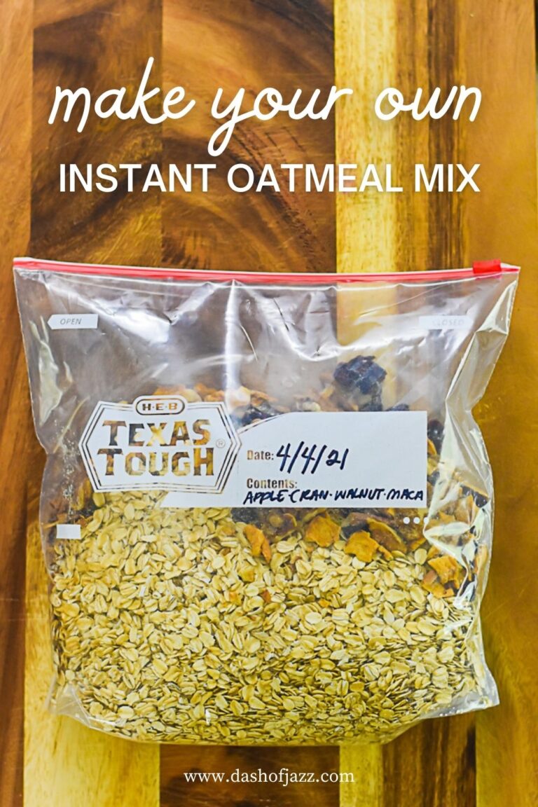Homemade Instant Oatmeal Mix (5 Minute Breakfast Meal Prep!) - Dash of Jazz