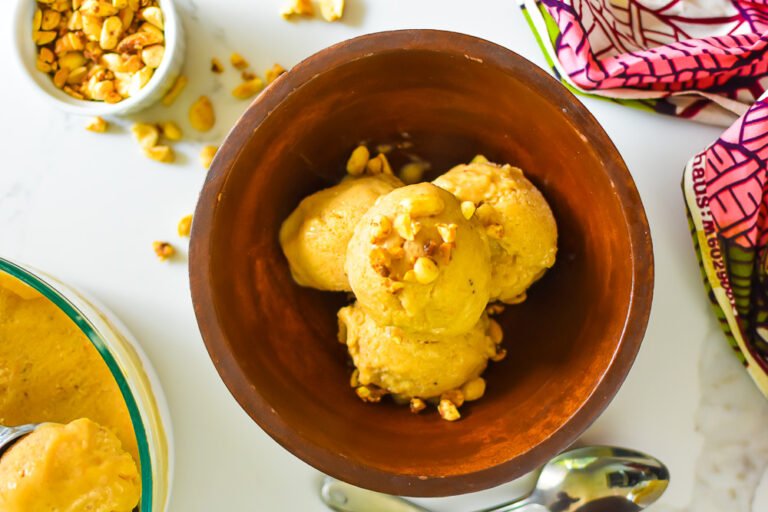 No-Churn Plantain Ice Cream with Candied Groundnut - Dash of Jazz