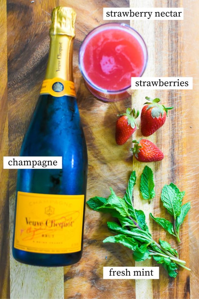 Strawberry Mint Mimosas - Dash of Jazz
