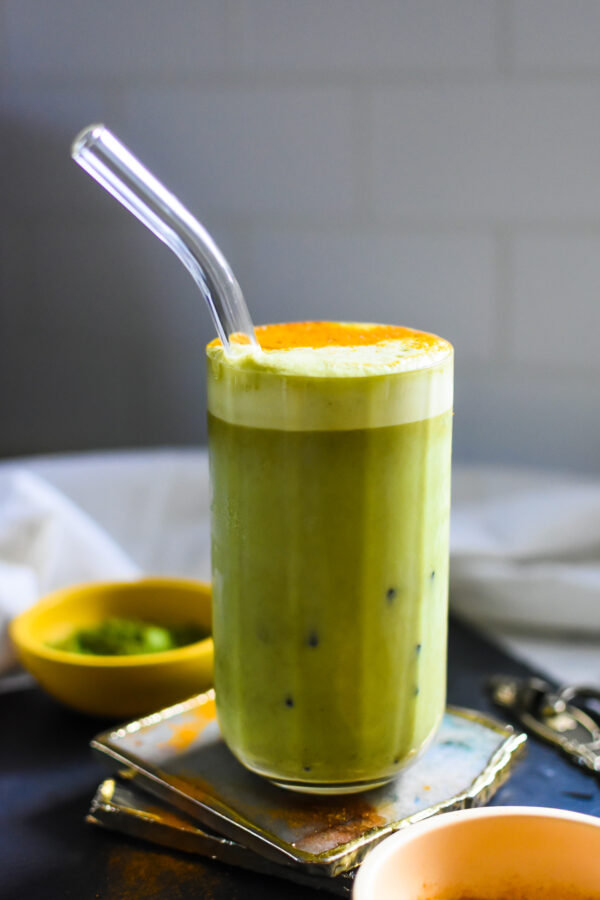 Turmeric Matcha Latte at Home (Hot or Iced!) - Dash of Jazz