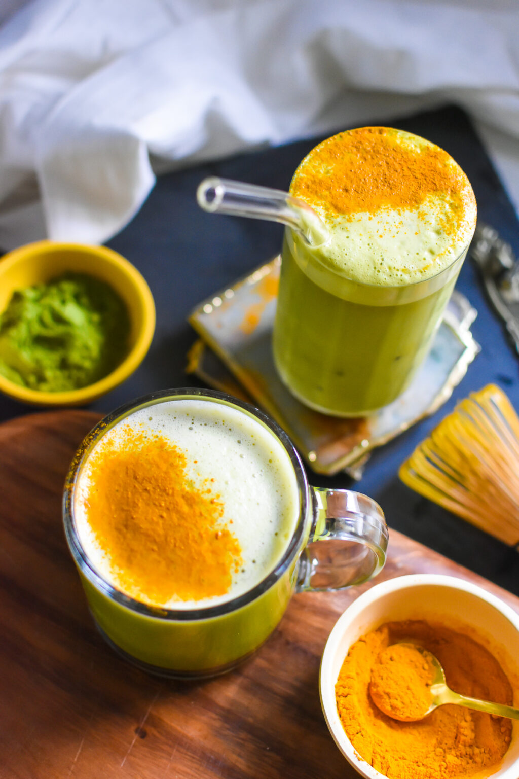 Turmeric Matcha Latte at Home (Hot or Iced!) - Dash of Jazz