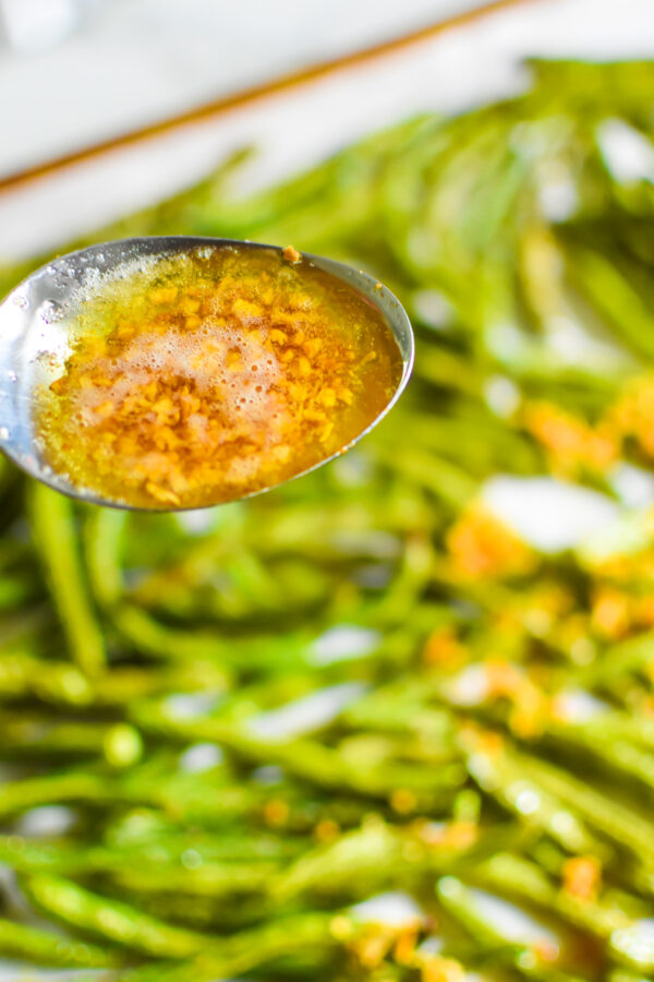 Oven Roasted Green Beans with Garlic Brown Butter - Dash of Jazz