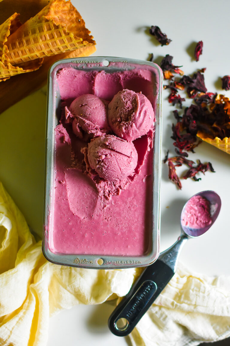 Easy Hibiscus Ice Cream (No-Churn Recipe) - Dash of Jazz
