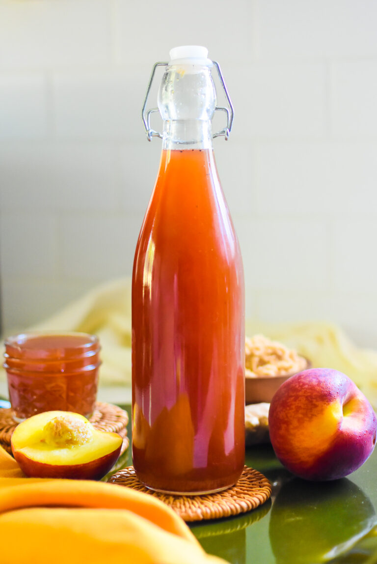 Peach Syrup Recipe (for Drinks & More!) - Dash of Jazz
