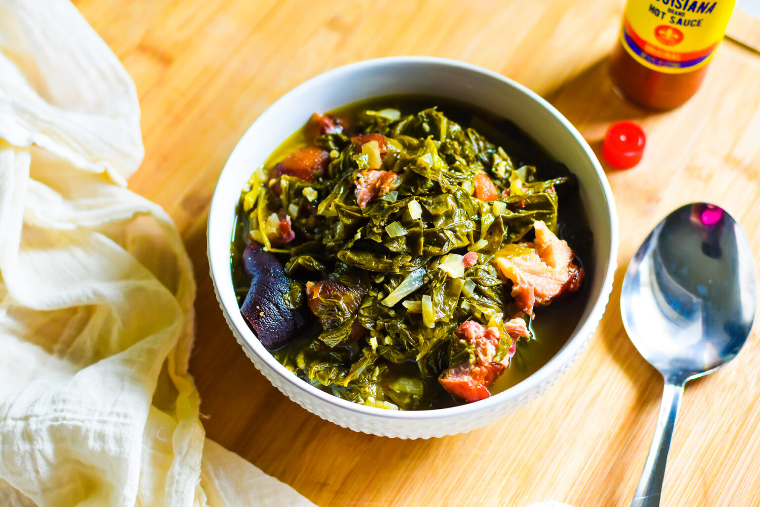 Southern Mustard Greens with Ham Hocks - Dash of Jazz