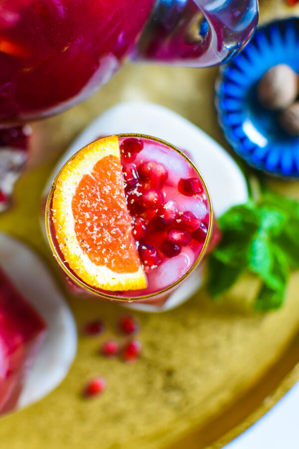 Pomegranate Mocktail Punch - Dash of Jazz