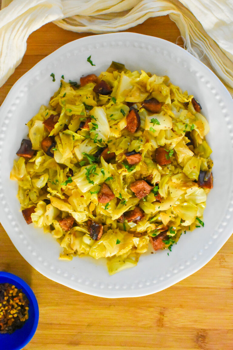 Southern Fried Cabbage with Andouille Sausage - Dash of Jazz