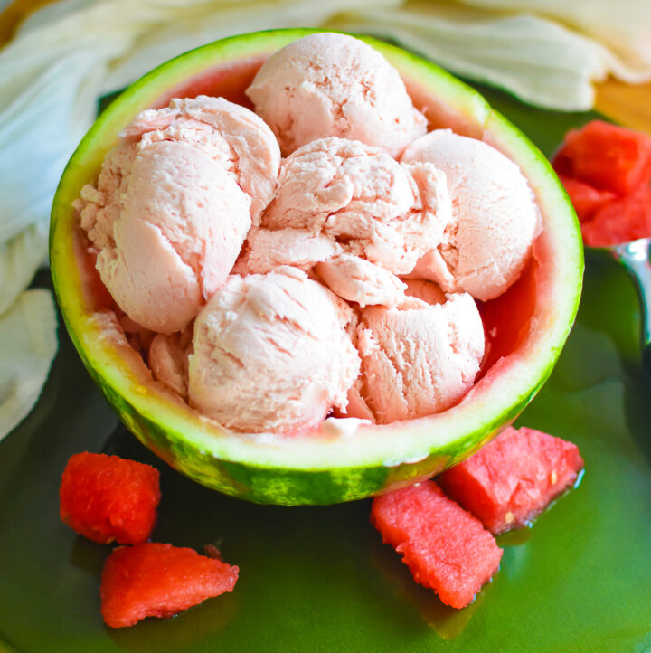 Homemade Watermelon Ice Cream (No-Churn Recipe!) - Dash of Jazz